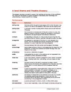 A-level Drama and Theatre glossary – Presdales School & Sixth Form ...