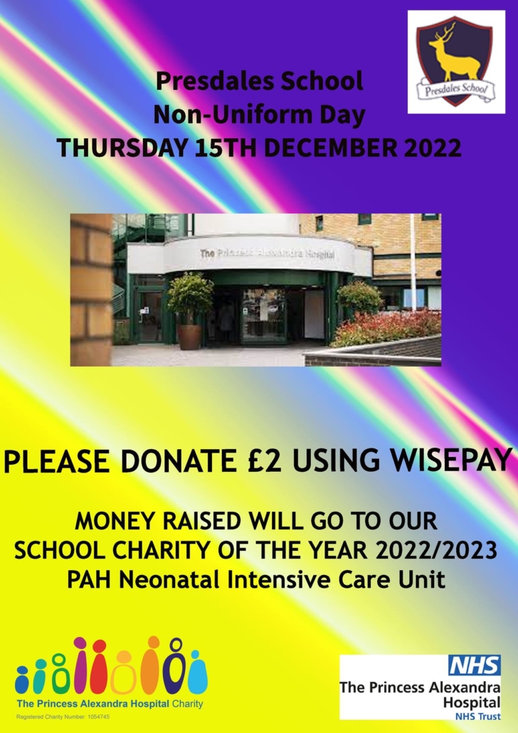 Non-Uniform Day : Thursday 15th December – Presdales School & Sixth ...